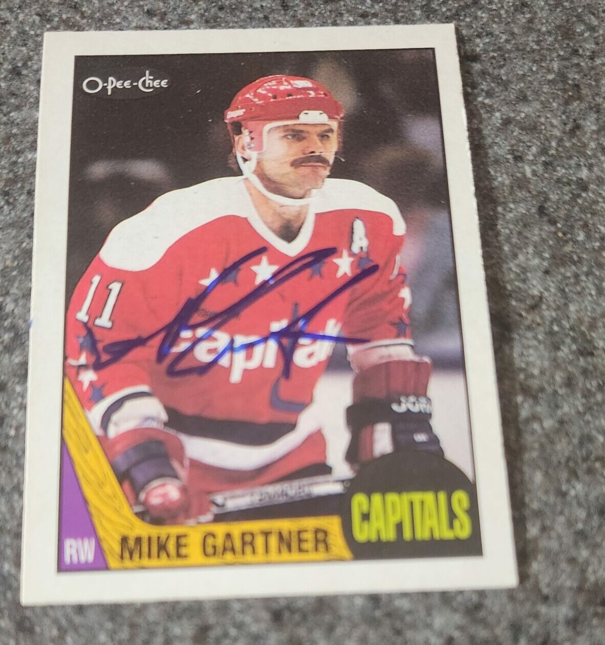 1987-88 OPC MIKE GARTNER #168 Washington Capitals HOF autographed w/loa ...